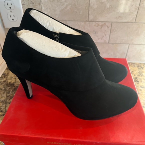 Adrienne Vittadini | Shoes | Black Suede Platform Shooties | Poshmark